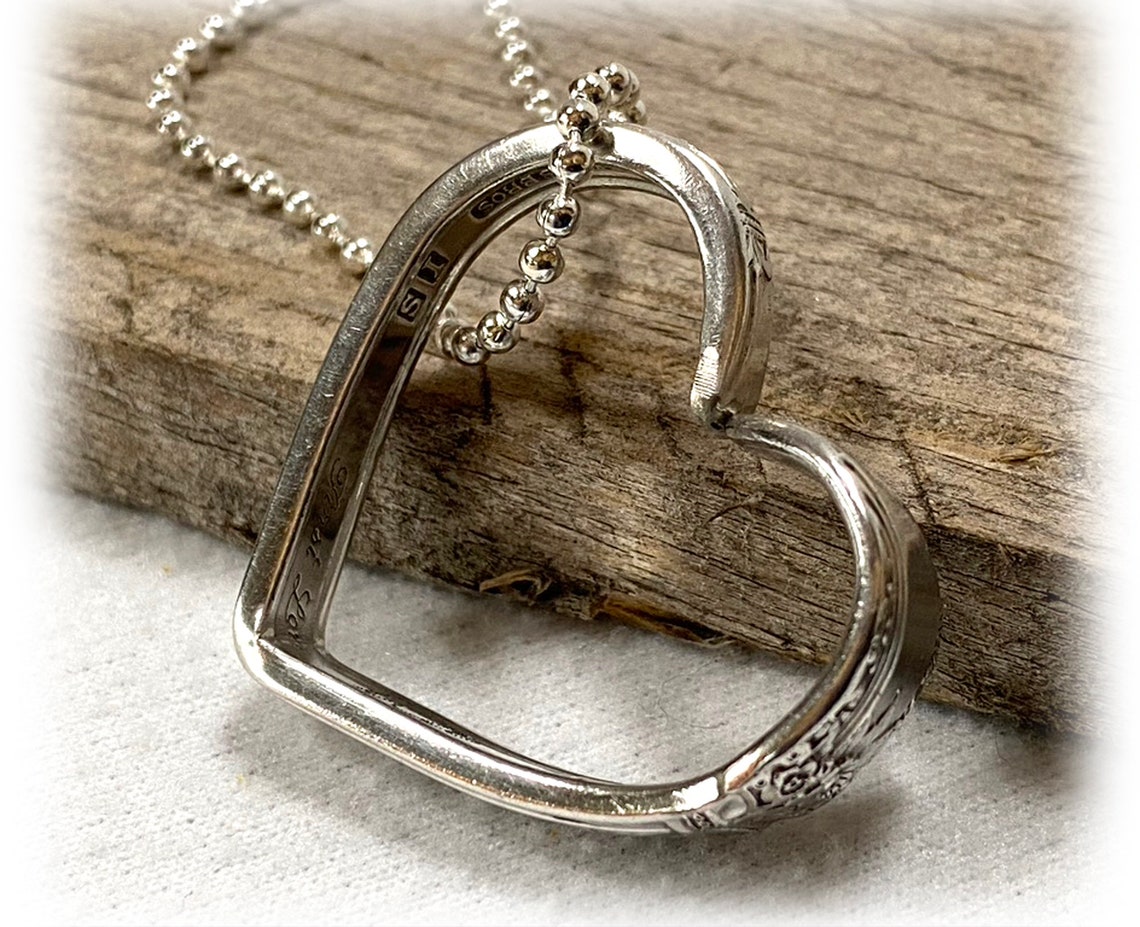 Vintage First Love Heart Silverplate Pendant, Spoon and Fork Jewelry ...
