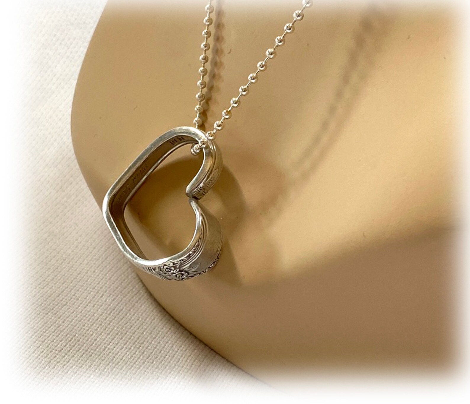 Vintage First Love Heart Silverplate Pendant, Spoon and Fork Jewelry ...
