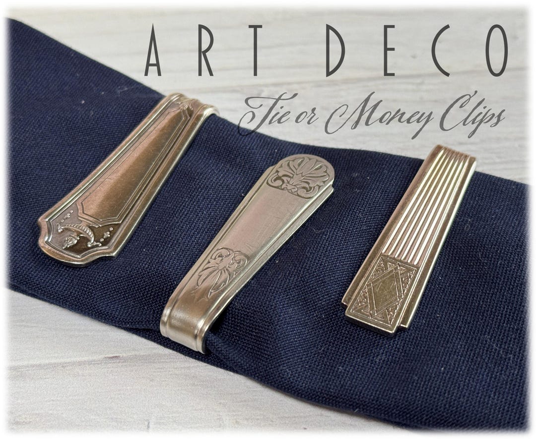 Vintage Art Deco Silverplate Tie Clip: Upcycled Spoon Handle, 1930s ...