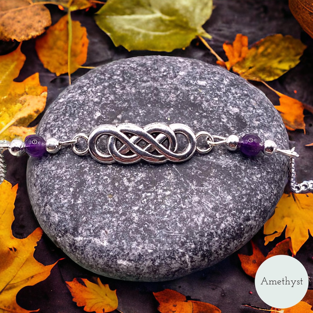 Infinity Symbol Bracelet - Celtic Infinity Bracelet - Natural Gemstone ...