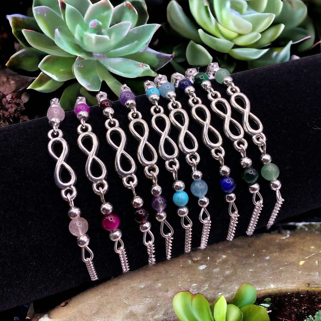 Infinity Symbol Bracelet - Infinity Bracelet - Natural Gemstone ...