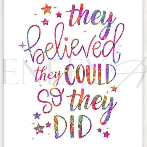 She Believed She Could so She Did Quote Print Motivational - Etsy