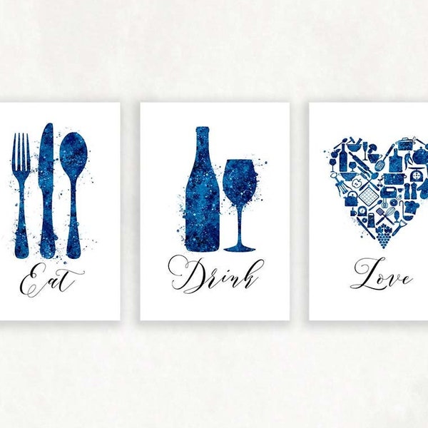 Blue Kitchen Art - Etsy