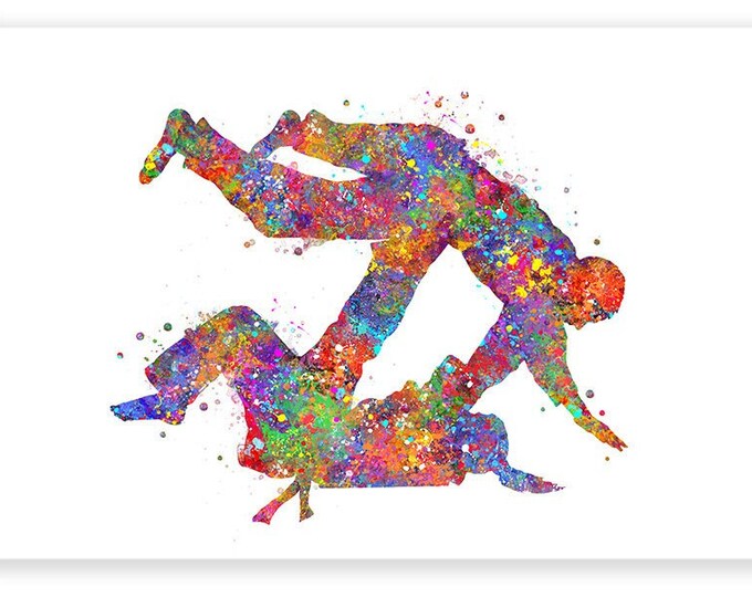 Bull Terrier Dog Martial Artist in Red Judogi: Judo & Karate Poster ...