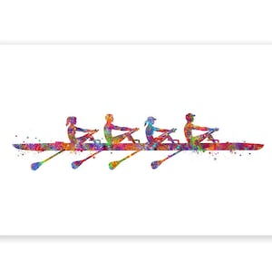 Rowing Watercolour Art Print Rowing Poster Water Sports Watercolour Art Rowing Sports Wall Decor ...