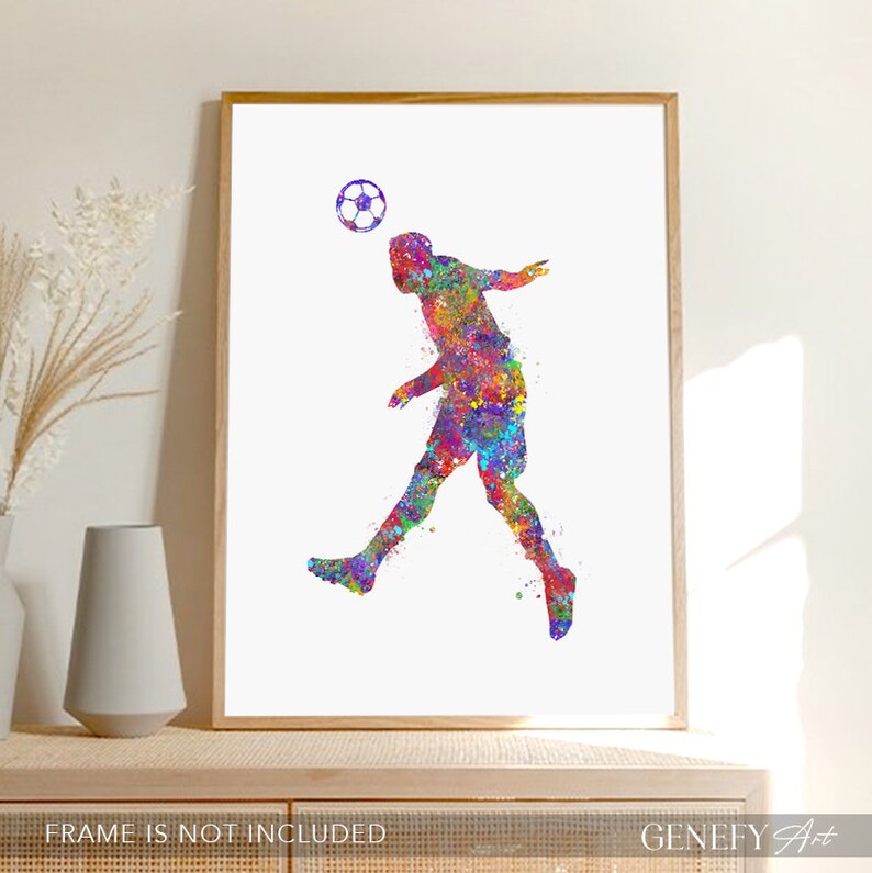 Soccer Watercolor Art Print Male Soccer Poster Gift for - Etsy UK