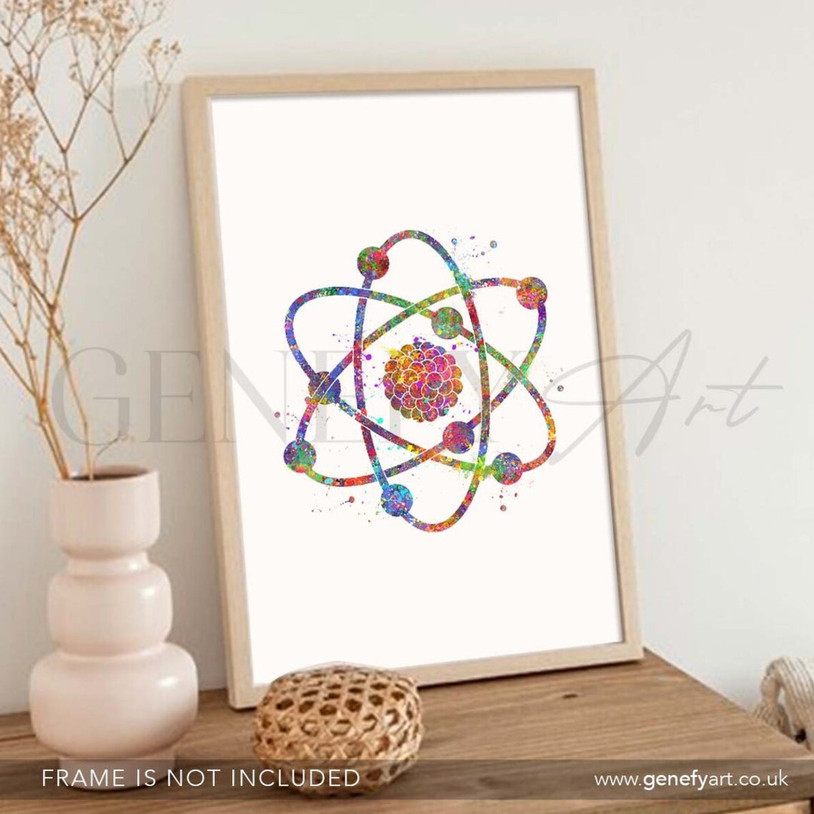 Atom Watercolor Print Atomic Structure Print Science - Etsy UK