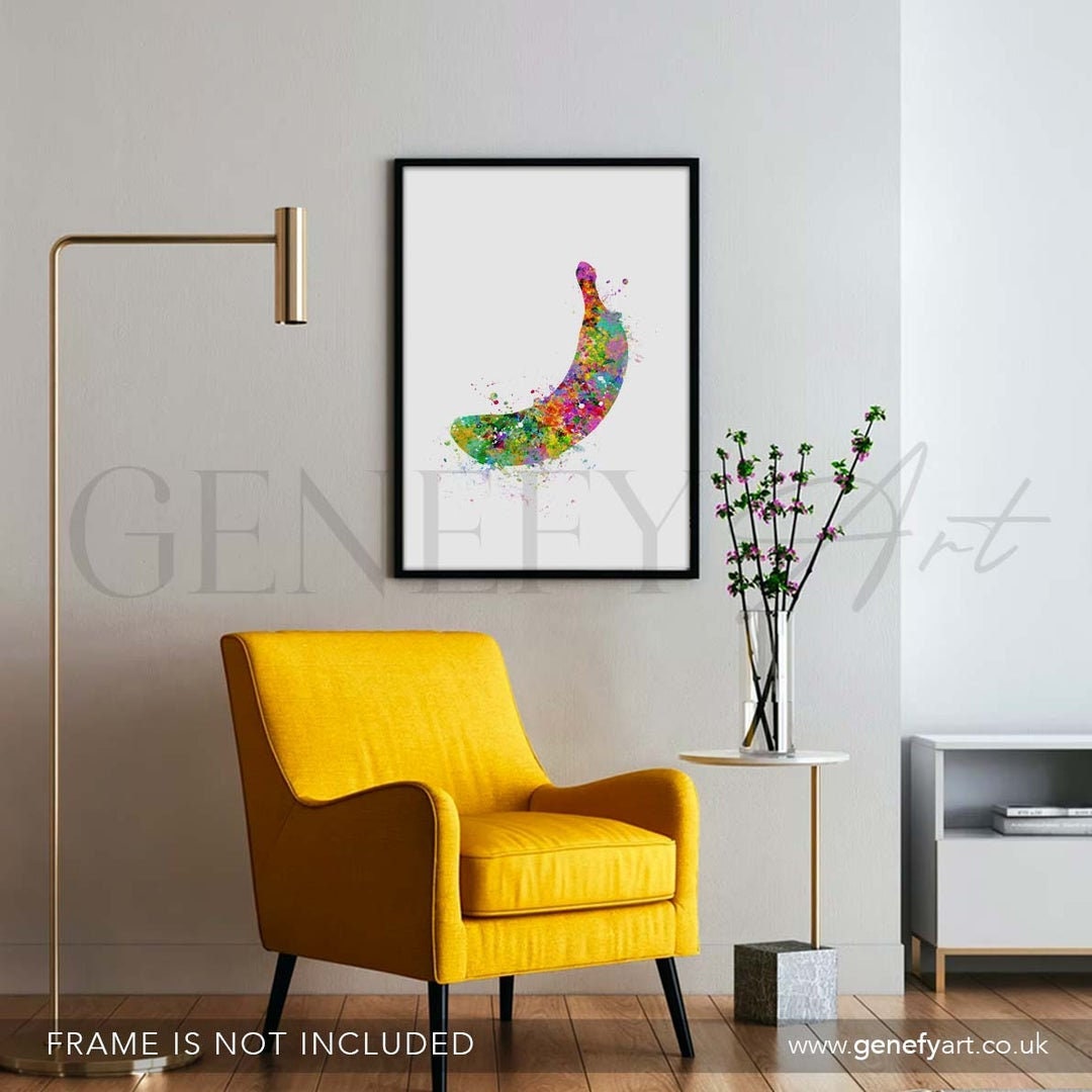 Banana Watercolor Art Print Banana Portrait Banana Poster | Etsy