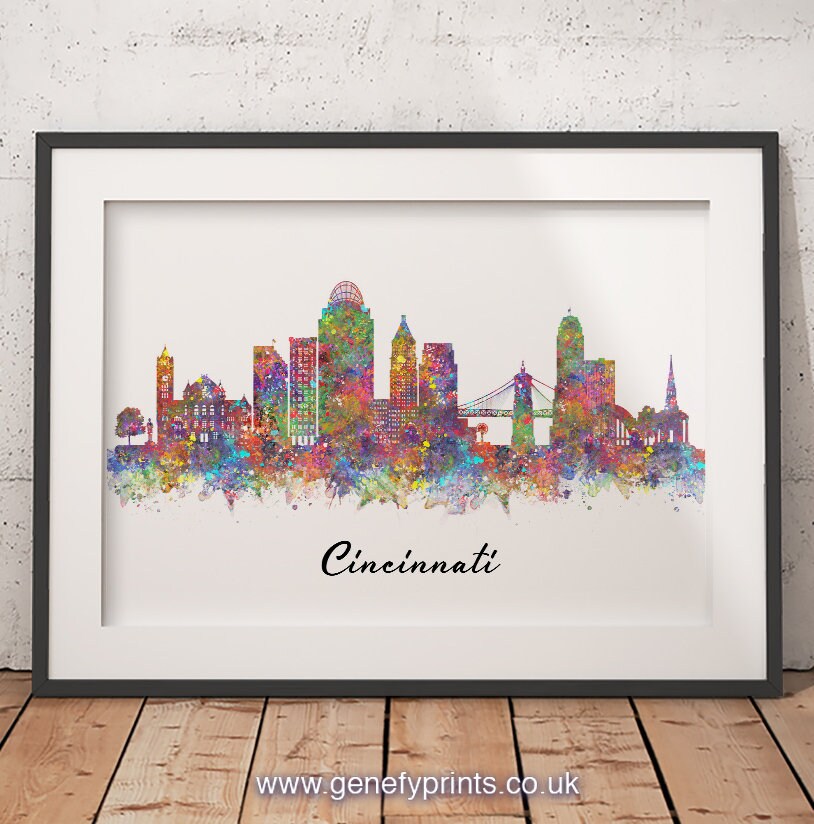 Digital Prints Prints 8 x 10 Cincinnati Skyline Digital Print ...