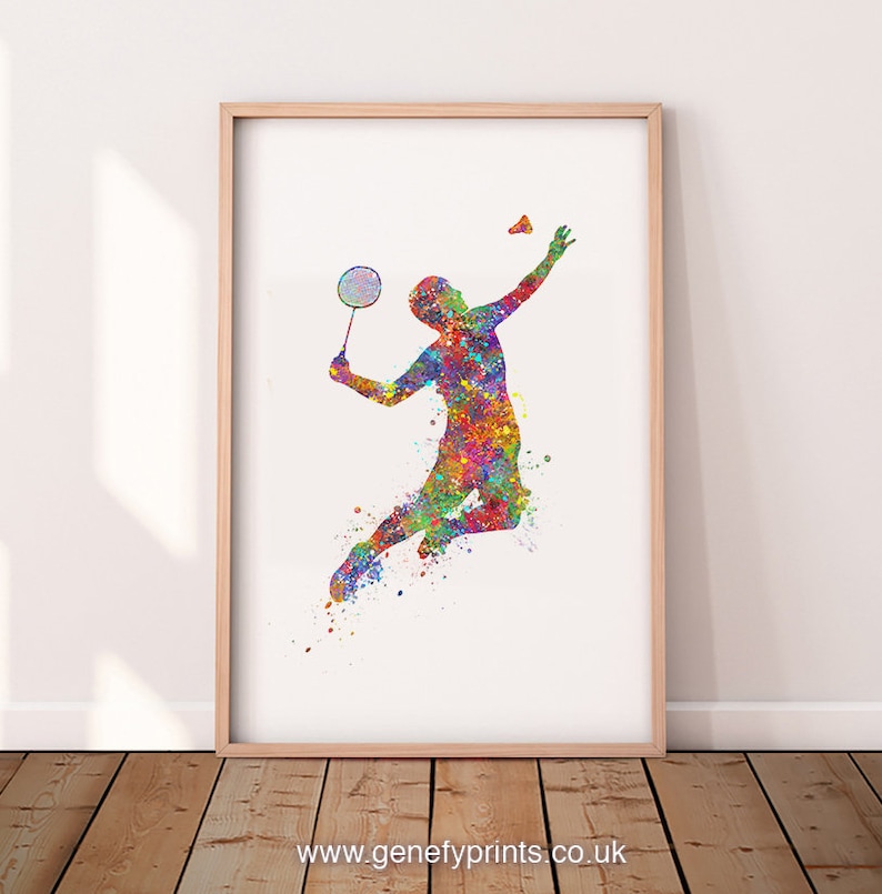 Badminton Watercolour Art Print Badminton Sport Poster | Etsy