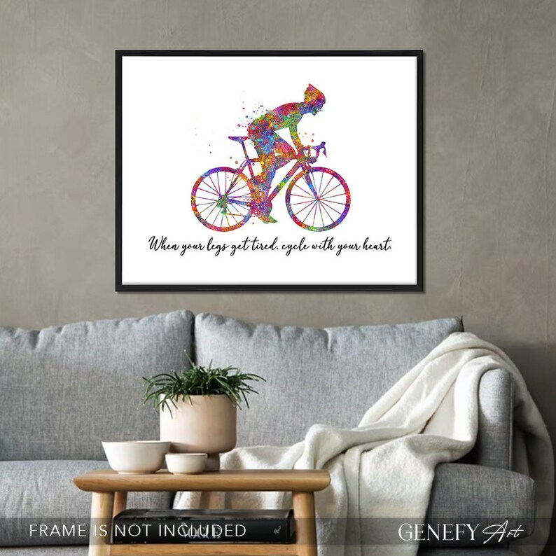Cycling Inspirational Quote Art Print Motivational Quote for - Etsy