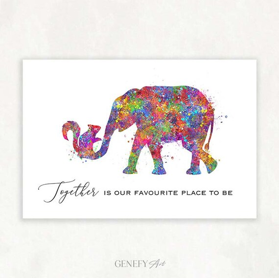 Elephant and Squirrel Watercolour Art Print Elephant and - Etsy