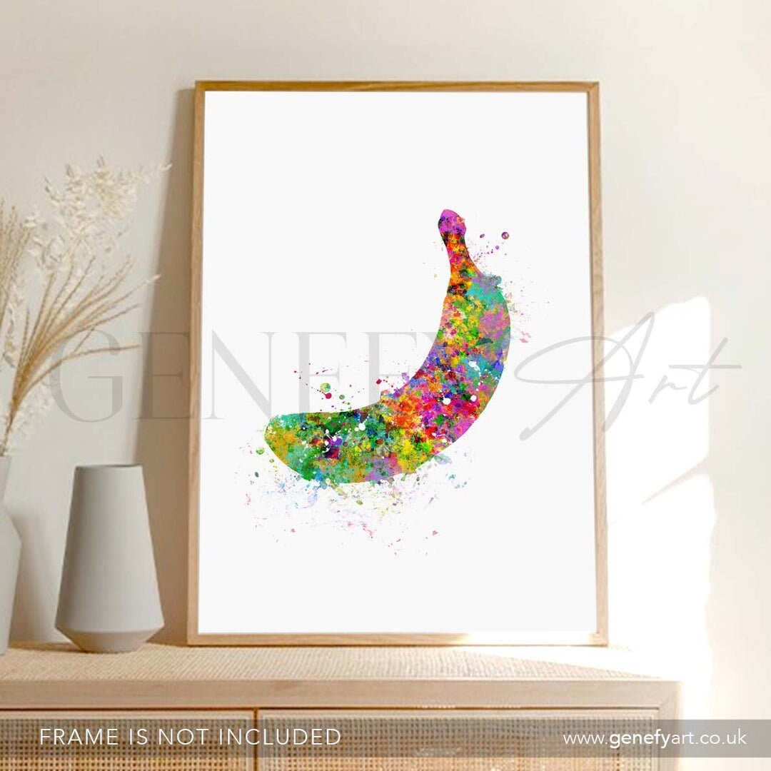 Banana Watercolor Art Print Banana Portrait Banana Poster | Etsy