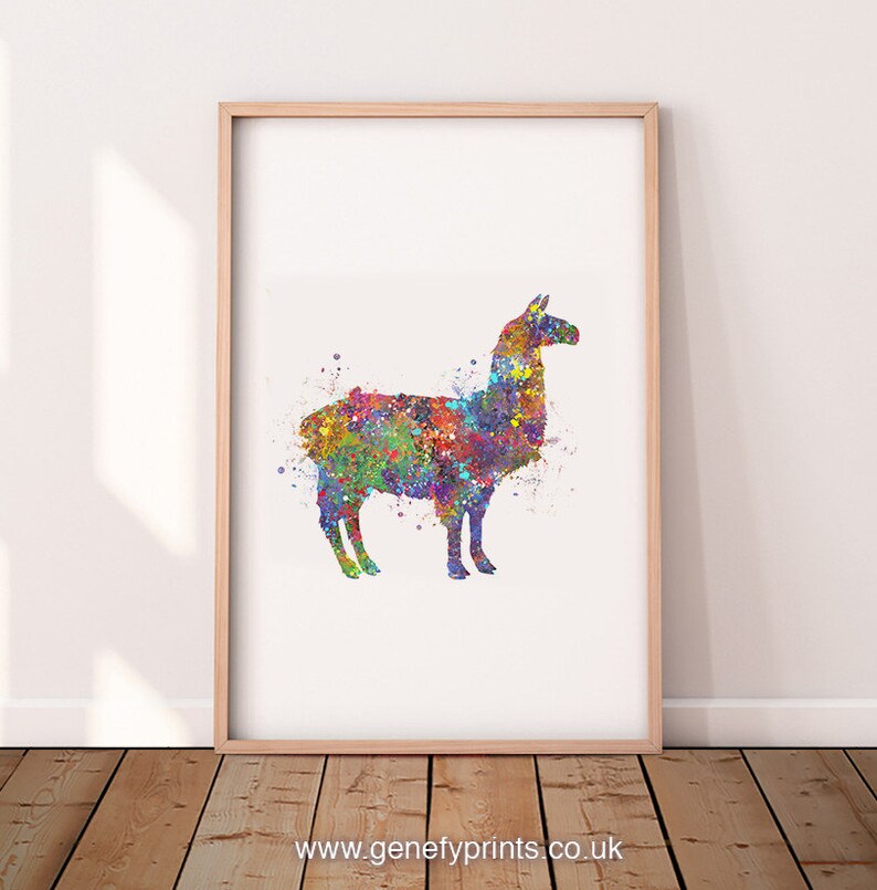 Llama Watercolour Art Print Llama Watercolor Poster Llama | Etsy