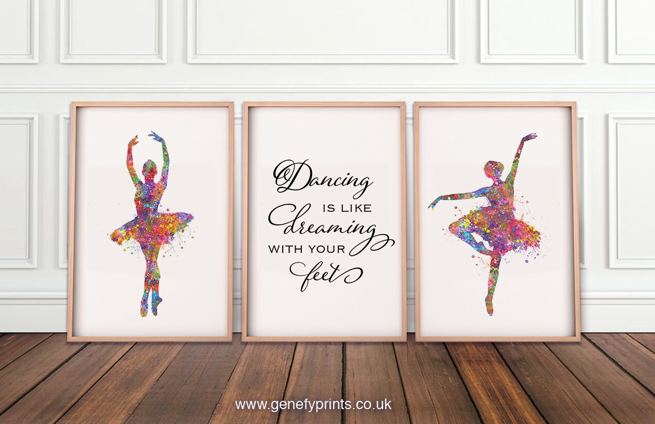 Dance Motivational Quote Watercolor Print Set of 3 Prints | Etsy