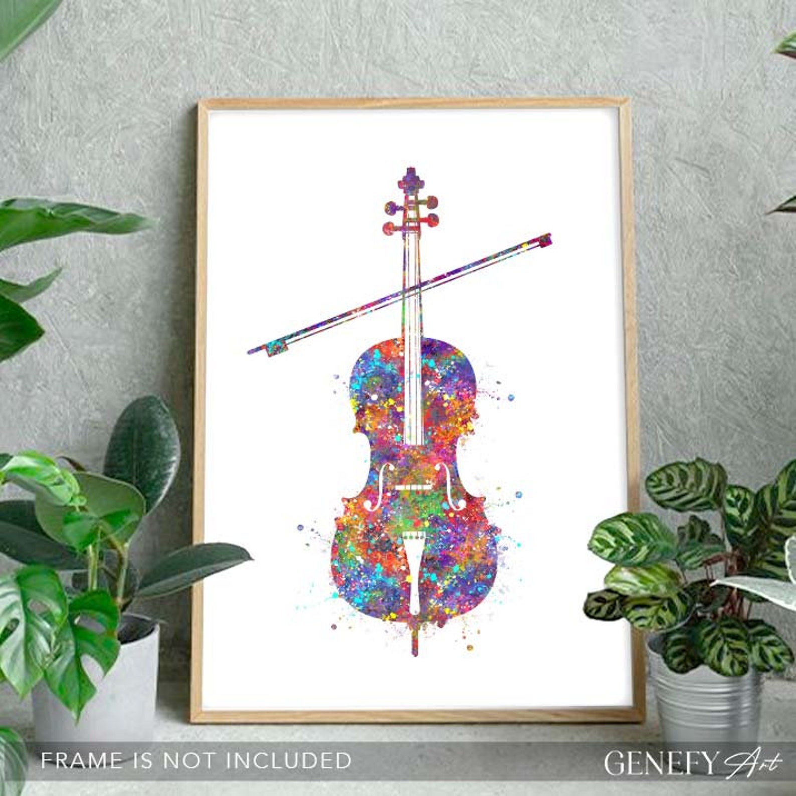 Cello Watercolor Art Print Music String Instrument - Etsy