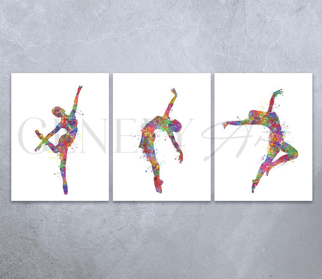 Lyrical Dance Watercolour Art Print - Set of 3 Prints - Dancing ...