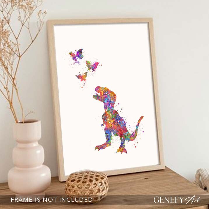 Watercolor T-rex Dinosaur Art Print: Boys Room Decor - Etsy