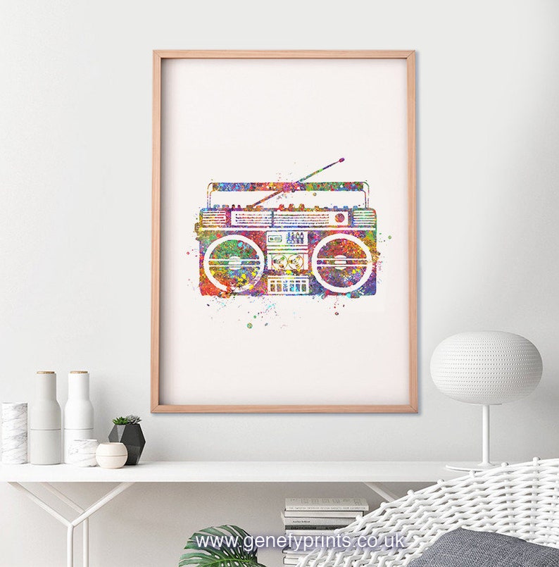 Boombox Watercolor Art Print Boombox Poster Boombox Wall | Etsy