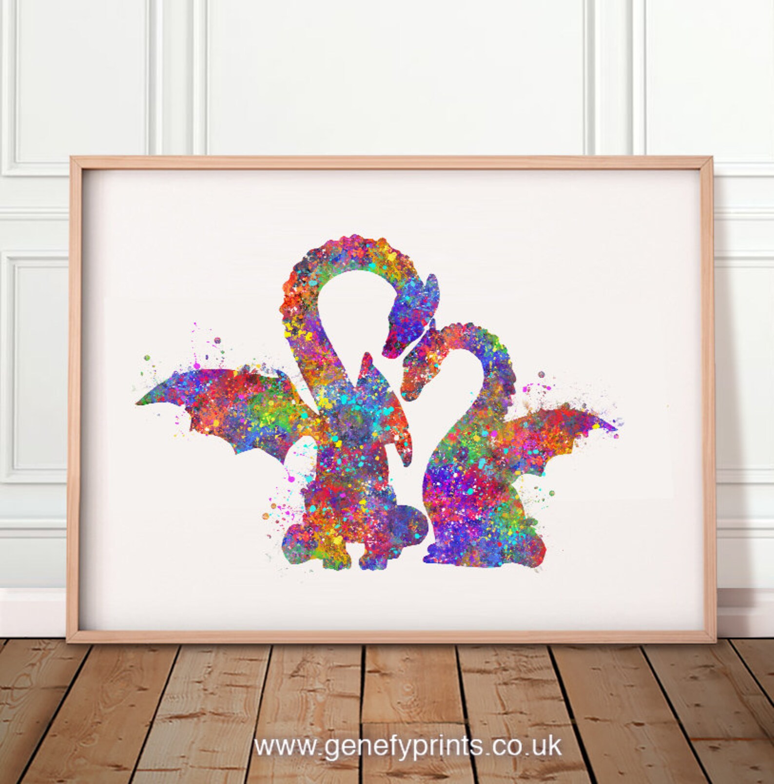 Dragon Couple Watercolour Print Couple Portrait Dragon | Etsy