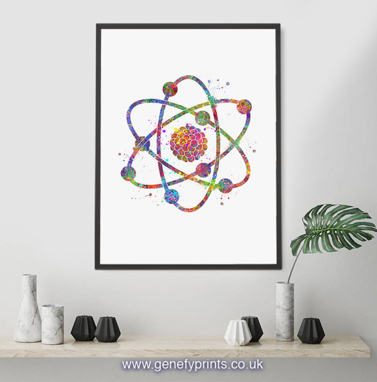 Atom Watercolor Print Atomic Structure Print Science | Etsy