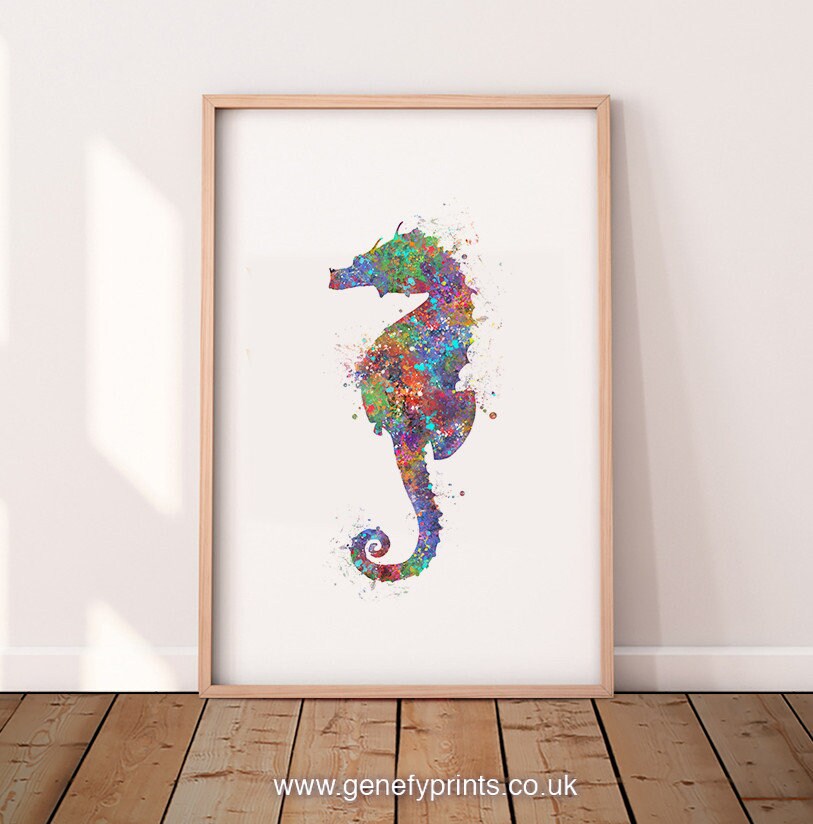 Seahorse Watercolour Art Print Seahorse Portrait Seahorse | Etsy