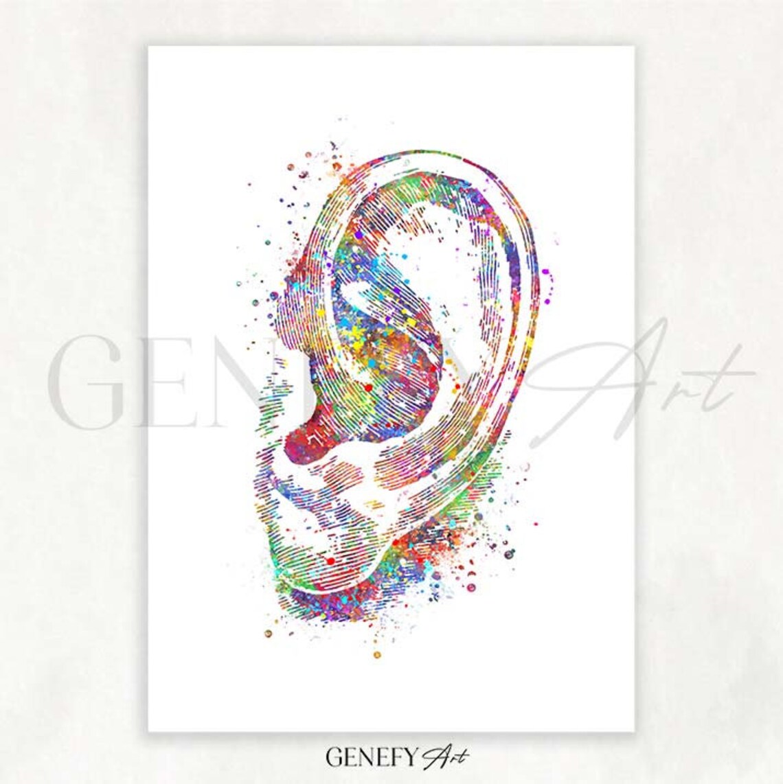 Ear Anatomy Watercolor Art Print Ear Diagram Poster - Etsy