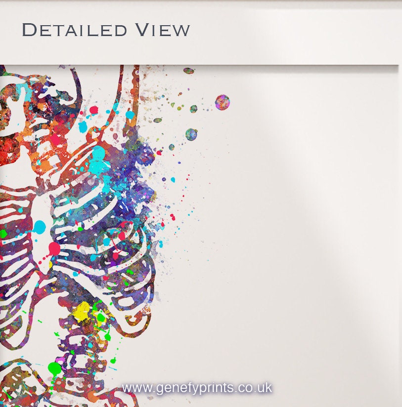 Skeleton Dancing Watercolour Print Funny Skeleton Art | Etsy