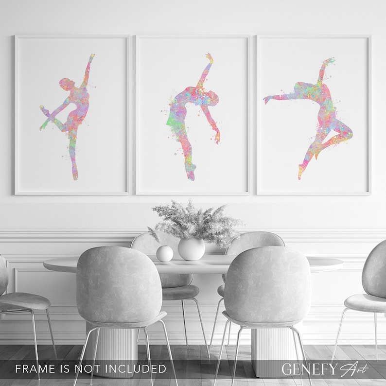 Watercolor Lyrical Dance Art Print - Set of 3 Dancing Portraits - Etsy