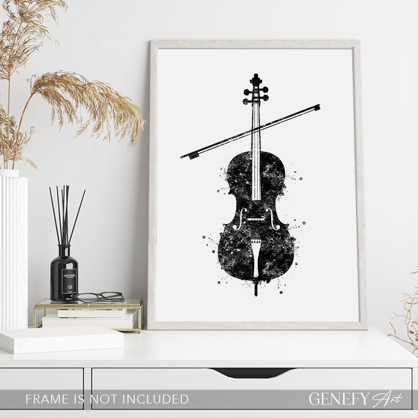 Cello Art Black And White