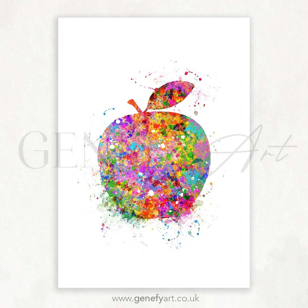 Apple Watercolor Art Print Apple Watercolor Print Apple Print Dining ...