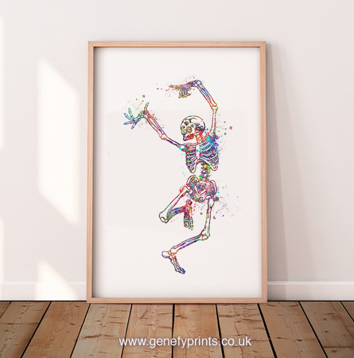 Skeleton Dancing Watercolour Print Funny Skeleton Art | Etsy