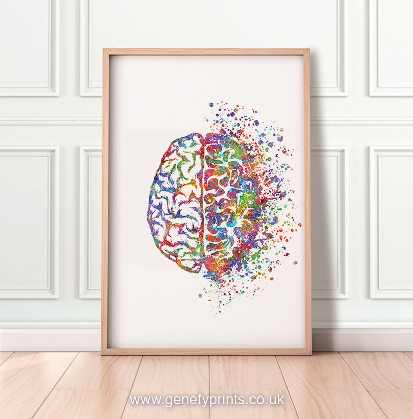 Right Brain Left Brain Watercolour Art Print Neurology | Etsy