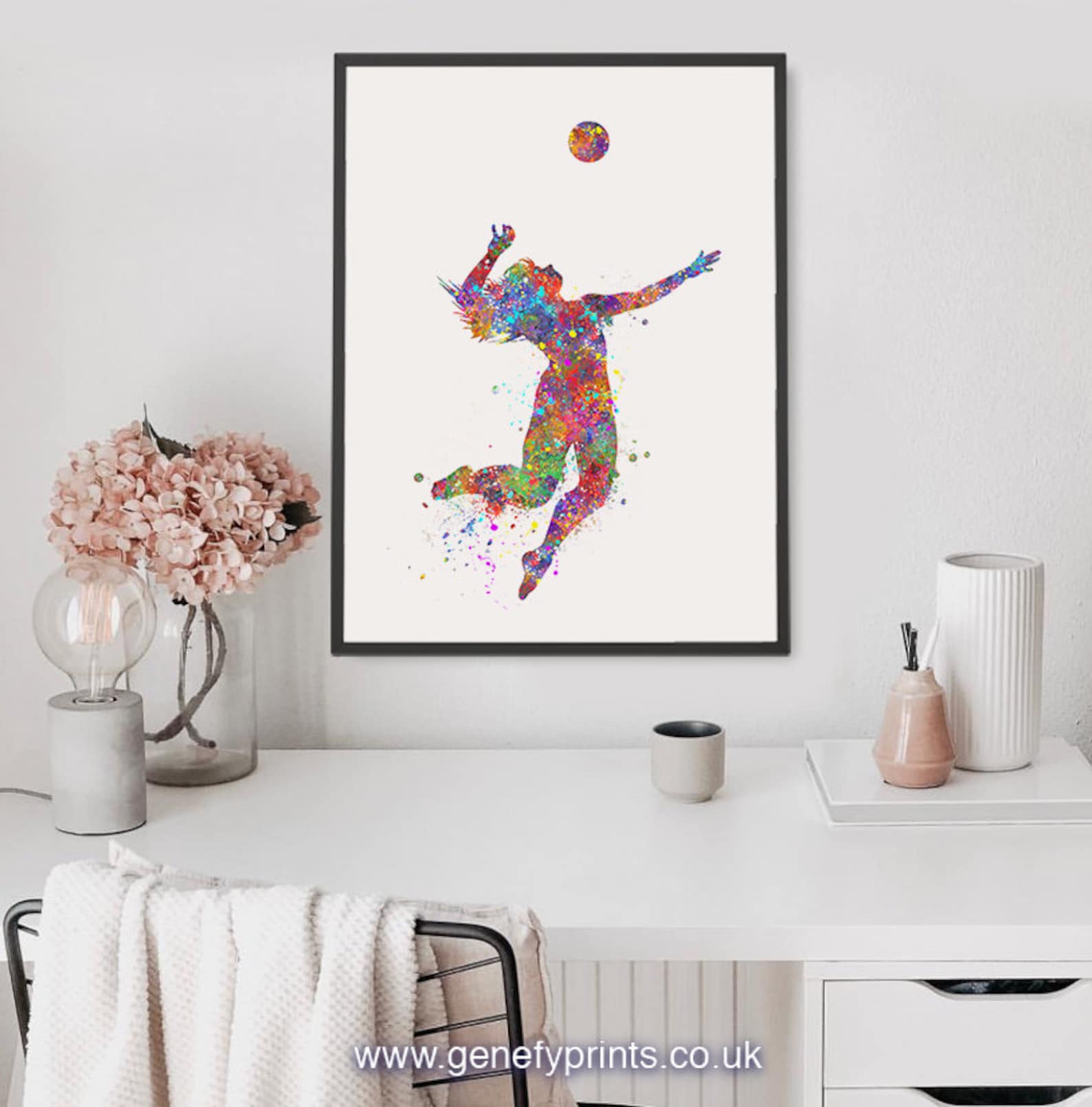 Volleyball Watercolour Art Print Volleyball Sport Poster | Etsy