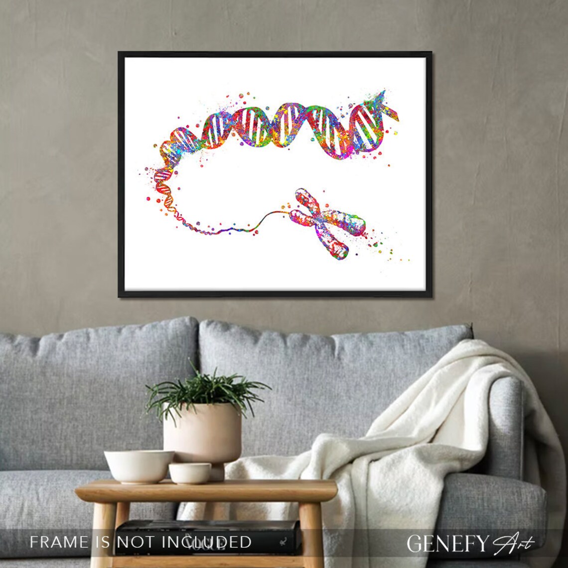 Watercolor Chromosome Art Print: Genetics Science Poster - Etsy