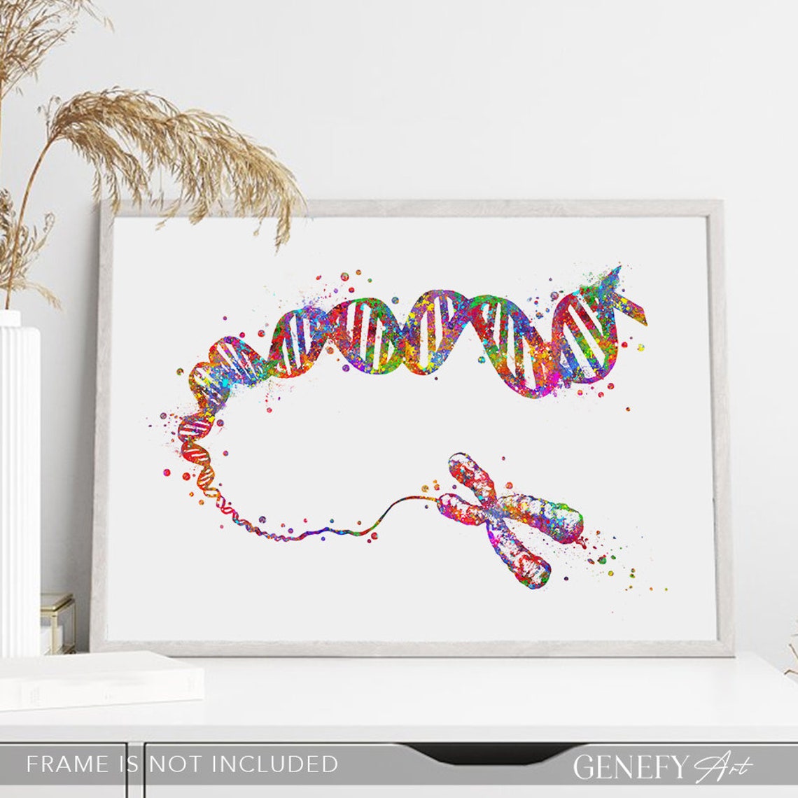 Watercolor Chromosome Art Print: Genetics Science Poster - Etsy