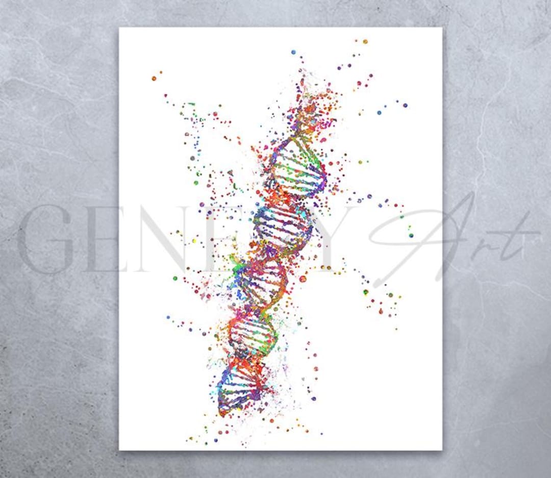 DNA Watercolor Art Print: Genetics Science Poster - Etsy UK