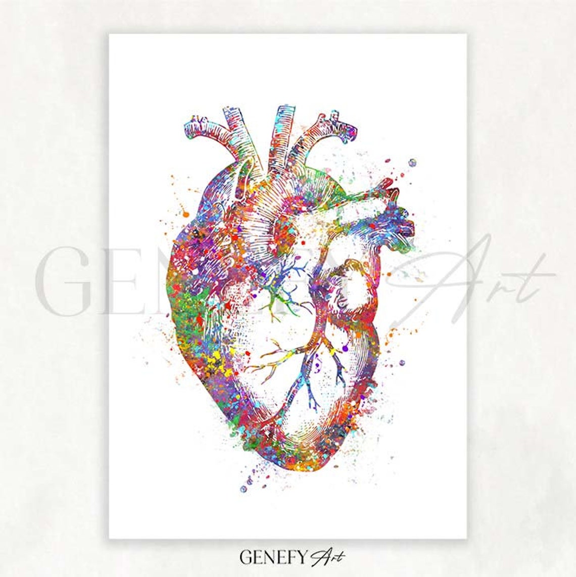 Heart Anatomy Watercolour Art Print Cardiology Art Heart - Etsy UK
