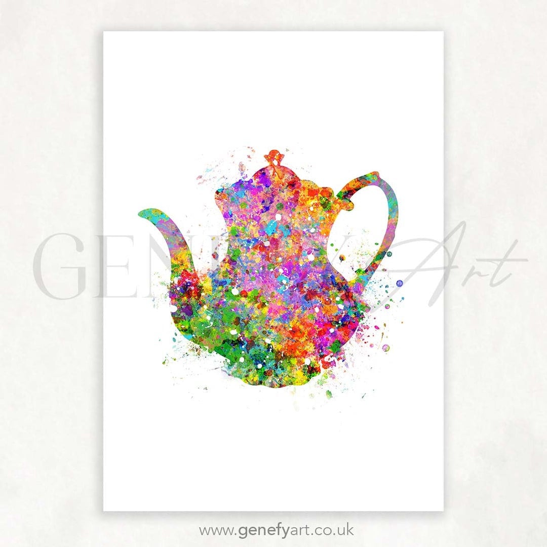 Teapot Watercolor Print Kitchen Wall Art Prints Teapot - Etsy