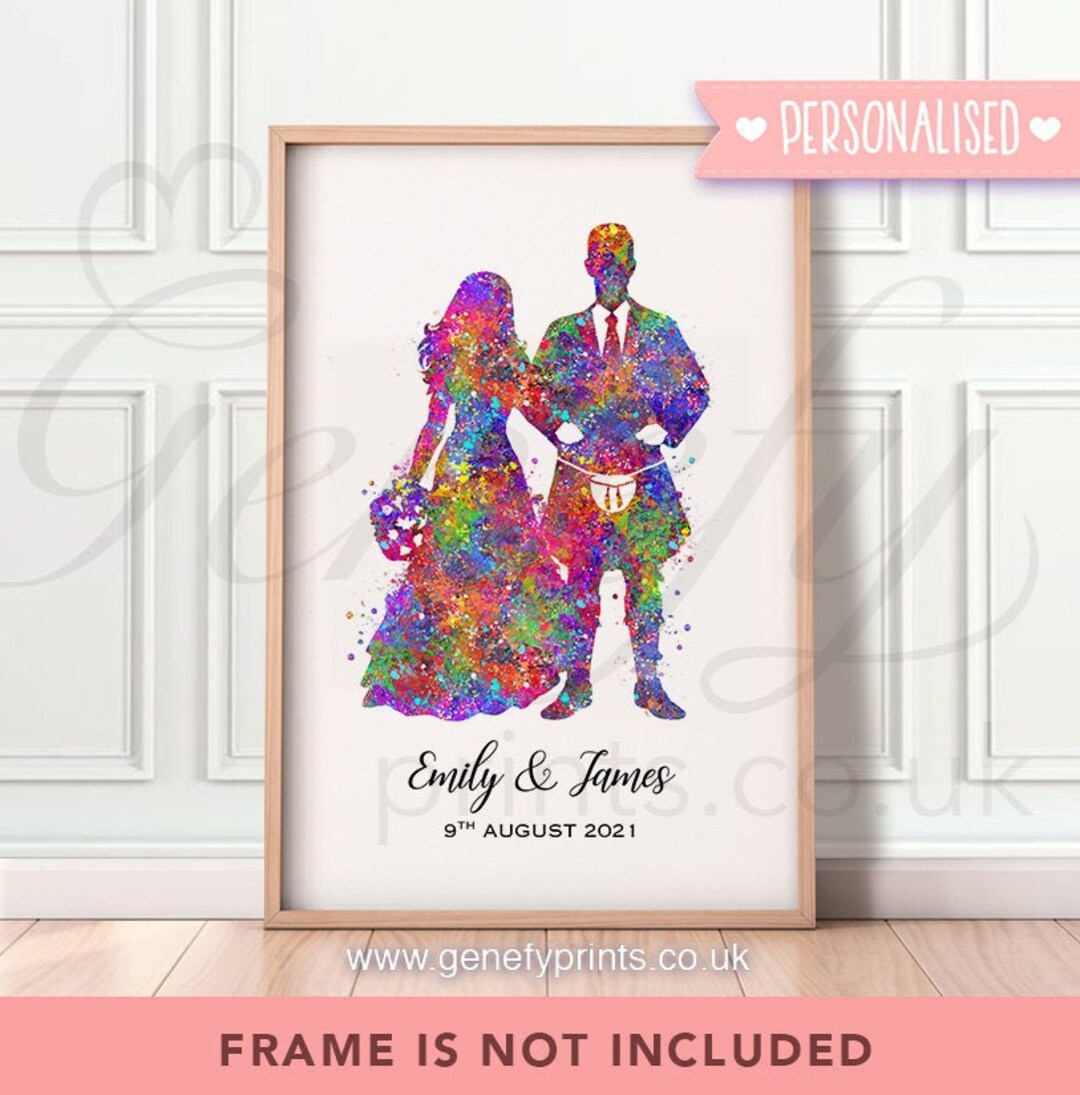Personalised Couple Watercolour Print Couple Prints Groom - Etsy