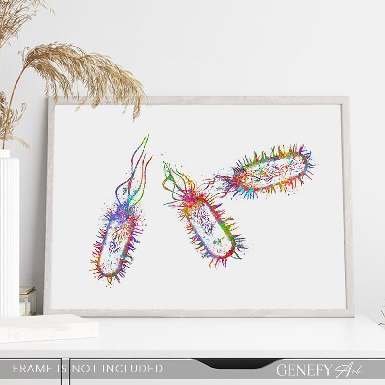 Listeria Monocytogenes Watercolor Art Print: Biology Molecular Decor - Etsy
