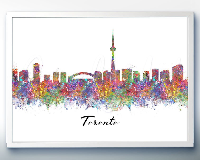 Toronto Skyline Watercolour Art Print Toronto Cityscape | Etsy UK
