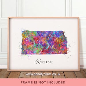 Kansas State Map Print - I Love Kansas Art - Kansas Map Art - Kansas ...