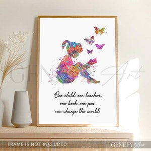 Teachers Quote Watercolour Print - Teaching Quote Poster ...