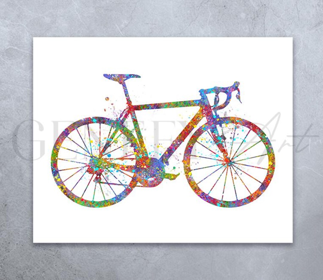Road Bike Watercolor Art Print: Cyclist Gift, Bike Wall Decor - Etsy