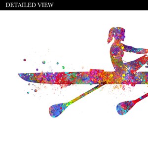 Rowing Watercolour Art Print - Rowing Poster - Water Sports Watercolour ...