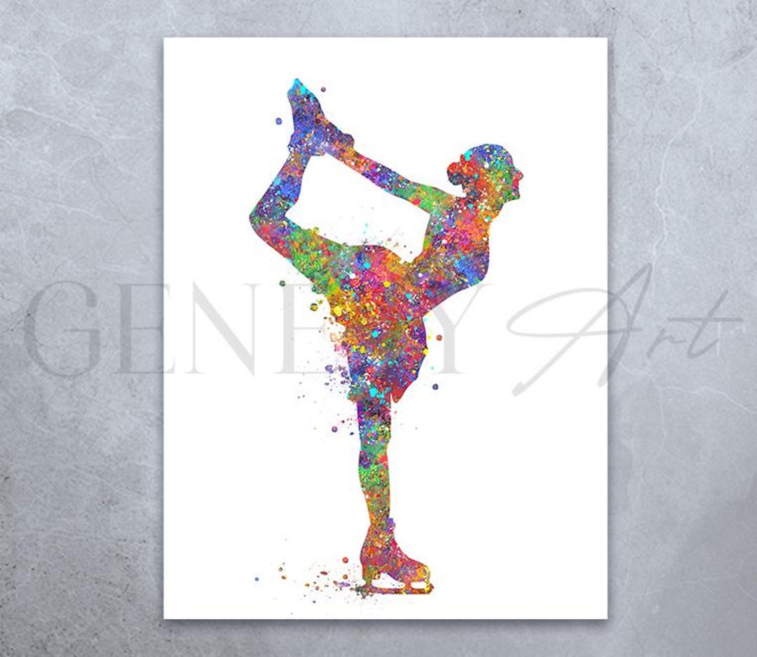 Ice Dance Watercolour Art Print - Figure Skating Watercolour Print ...
