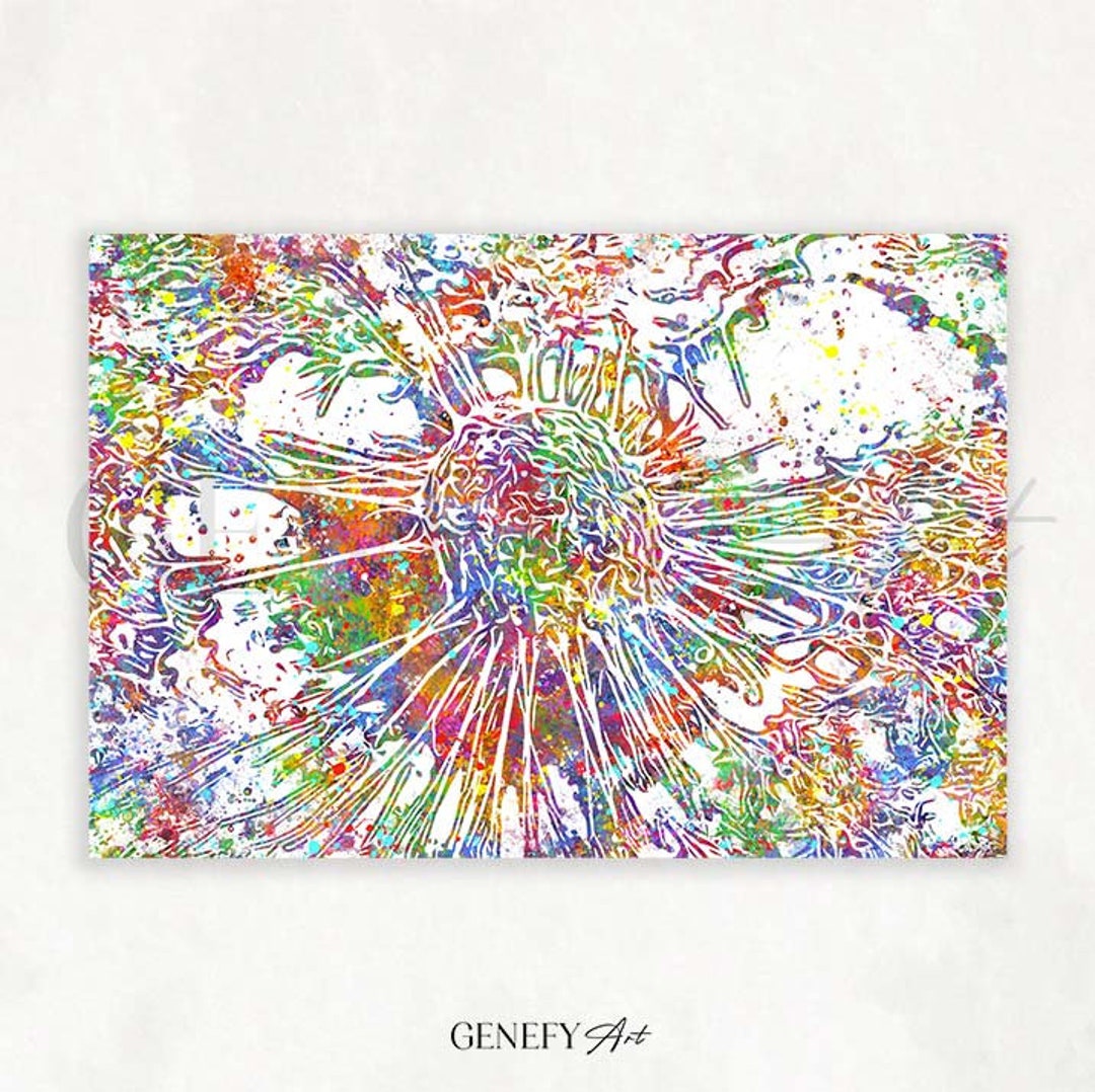 Cancer Cell Watercolour Art Print Oncology Medical Art Histology ...