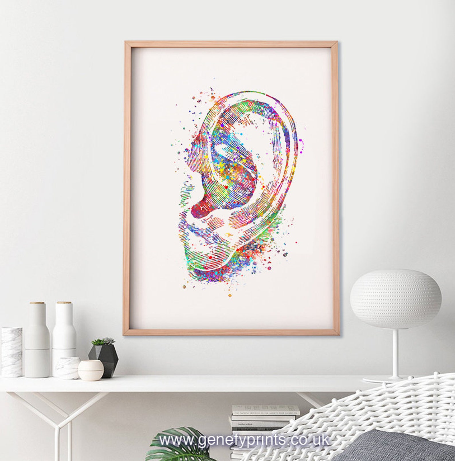 Ear Anatomy Watercolor Art Print Ear Diagram Poster | Etsy