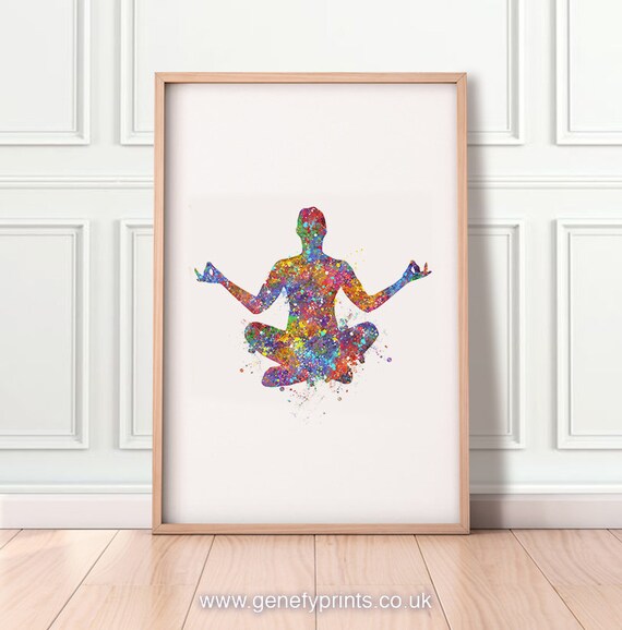 Yoga Pose Watercolor Art Print Yoga Poster Wellness Wall | Etsy